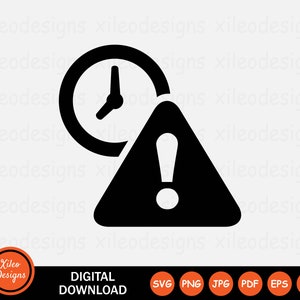 Late Icon SVG - Deadline Reminder Alert Expiry Date Time Watch Alarm ...
