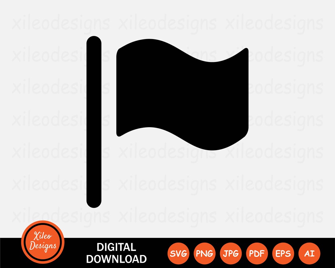 Flag on Pole Icon SVG Waving Flagpole Wave Banner Shape Png Jpg Eps Ai ...
