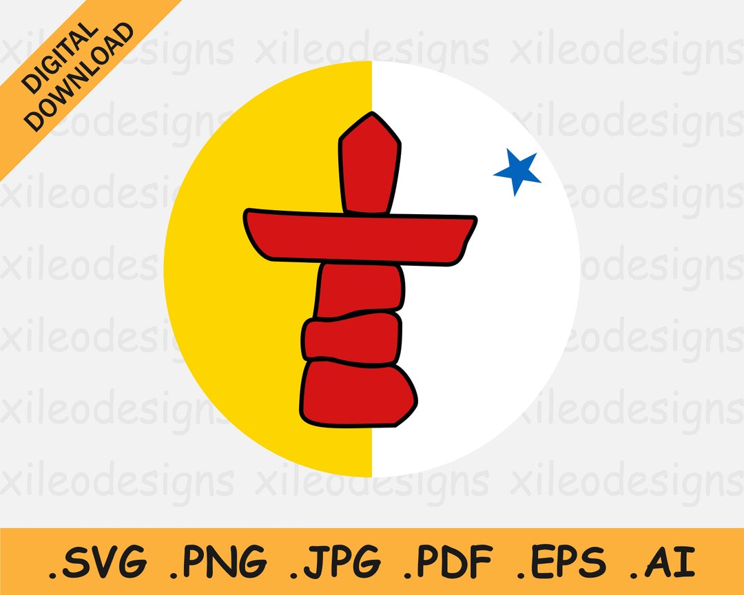 Nunavut SVG, Round Flag SVG, Canada Territory Circular Circle Banner ...