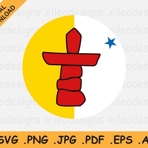 Nunavut SVG, Round Flag SVG, Canada Territory Circular Circle Banner ...