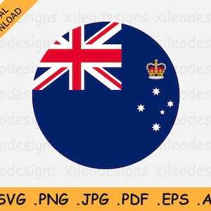 Victoria Round Flag SVG, Vic Australia Australian State Circular Circle ...