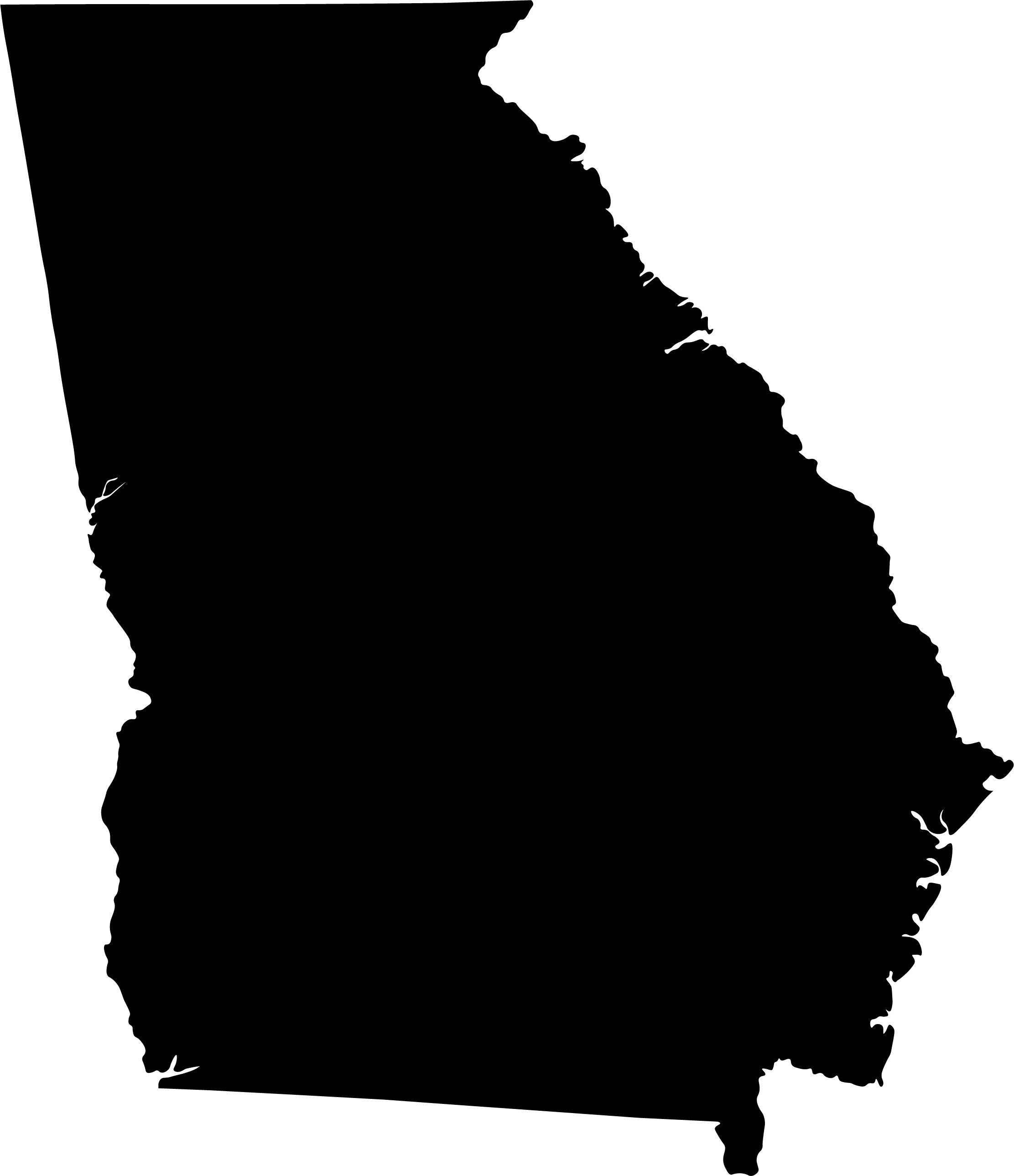 Georgia Map SVG - GA USA United States of America Us, Black Outline ...