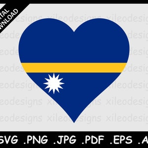 Nauru Heart Flag SVG, Nauruan Love Shape Country National Flag, Digital ...