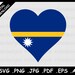 Nauru Heart Flag SVG, Nauruan Love Shape Country National Flag, Digital ...