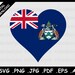 Ascension Island Heart Flag SVG, British Overseas Territory Love Shape ...
