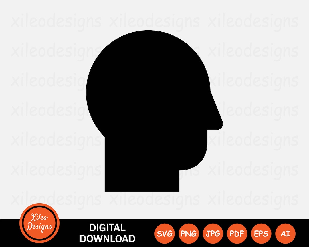 Head Shape Silhouette Icon SVG Profile Portrait Human Graphic Vector ...
