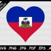 Haiti Heart Flag SVG, Haitian Hayti Love Banner National Nation Country ...