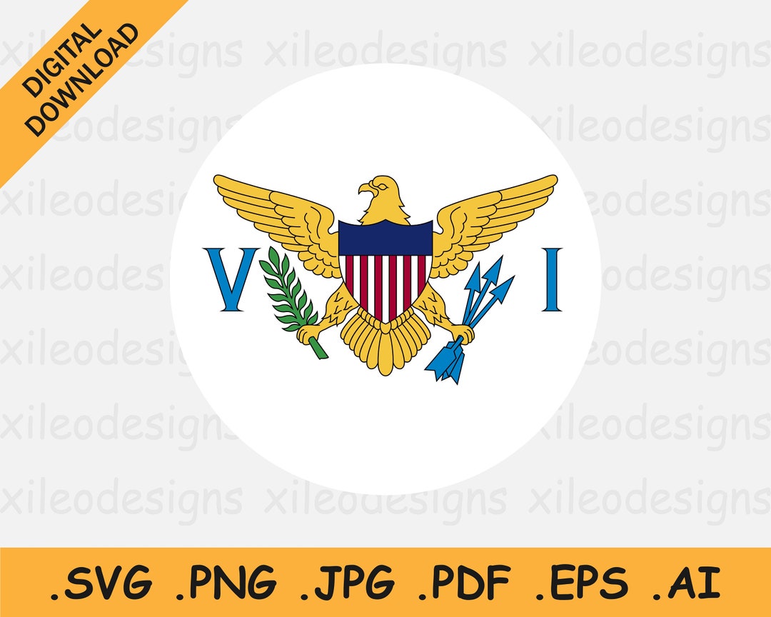 United States Virgin Islands Round Flag SVG - USVI Circle Circular ...