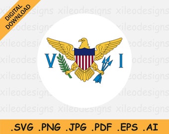 United States Virgin Islands Round Flag SVG USVI Circle - Etsy