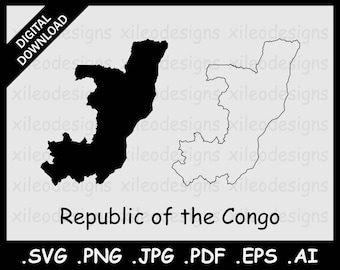 Congo Brazzaville Flag SVG Congo Brazzaville Country National - Etsy