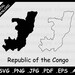 Republic of the Congo Map SVG, Congo Brazzaville Solid Outline Country ...