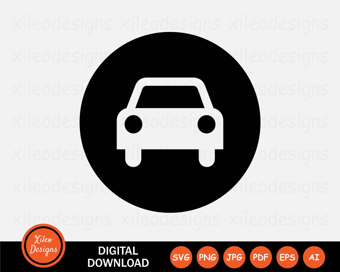 Car Round Icon SVG Traffic Road Transport Round Circle Graphic Vector ...