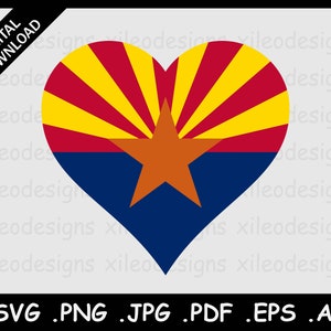 Arizona Heart Flag SVG, AZ USA Love Shape Flag, Icon Symbol Sign ...