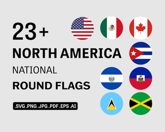 North American Countries Flags