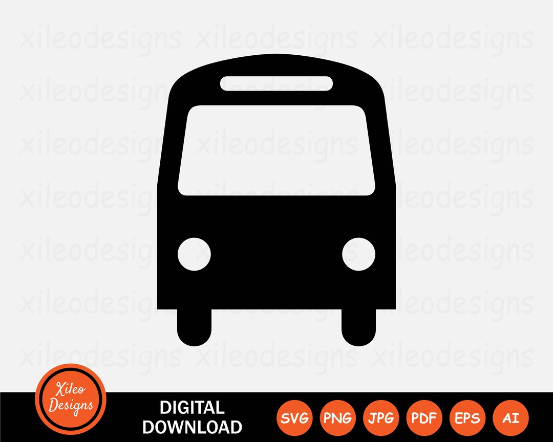 Bus Front View Icon SVG Public Transport Vehicle Van Png Jpg Eps Ai Pdf ...
