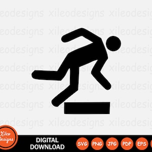 Falling Icon SVG Person Trip and Fall Over Accident Stumble Injury ...