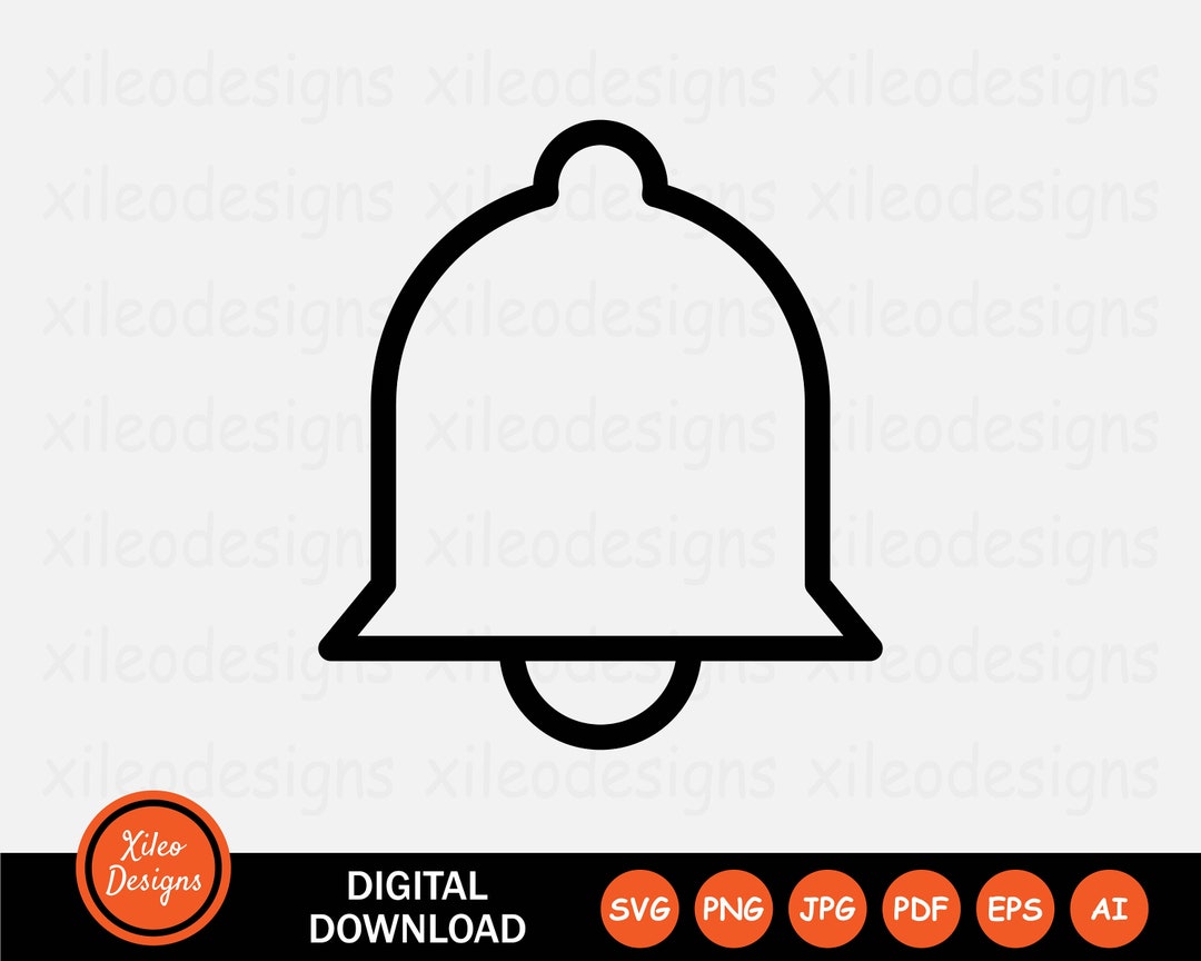 Bell Line Icon SVG Notification Notice Reminder Alarm Alert Christmas ...