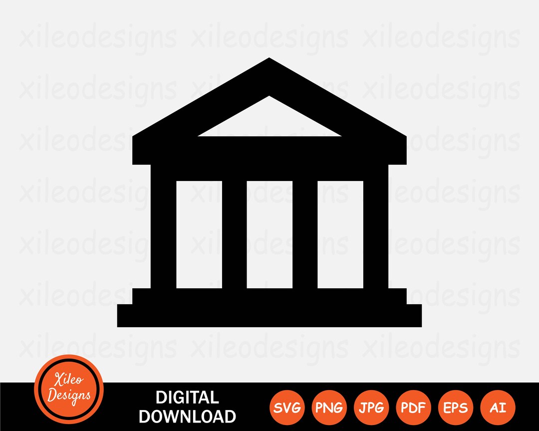 Bank Icon SVG Finance Building Investment Banking Court Sign Symbol ...