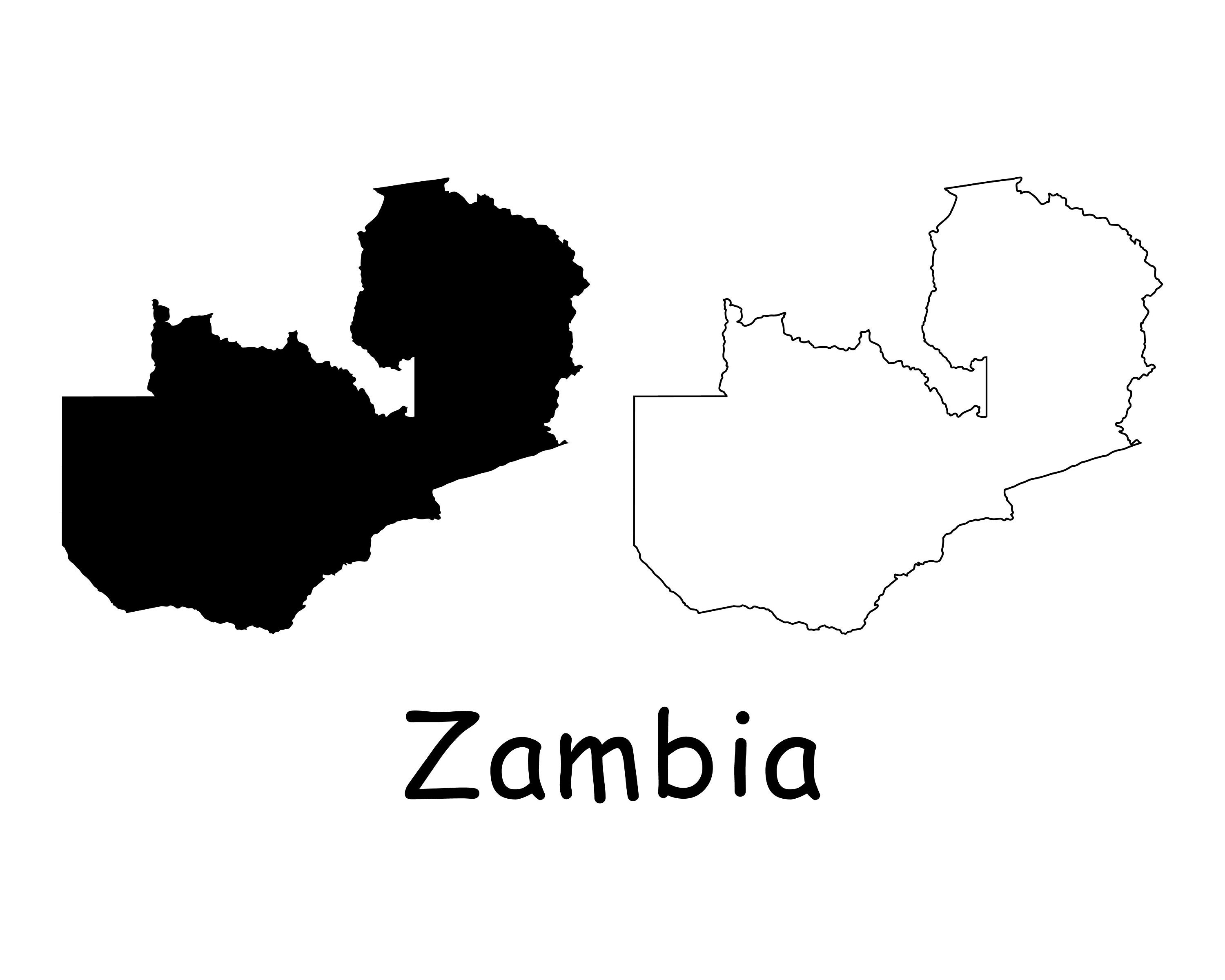 Zambia Map Outline