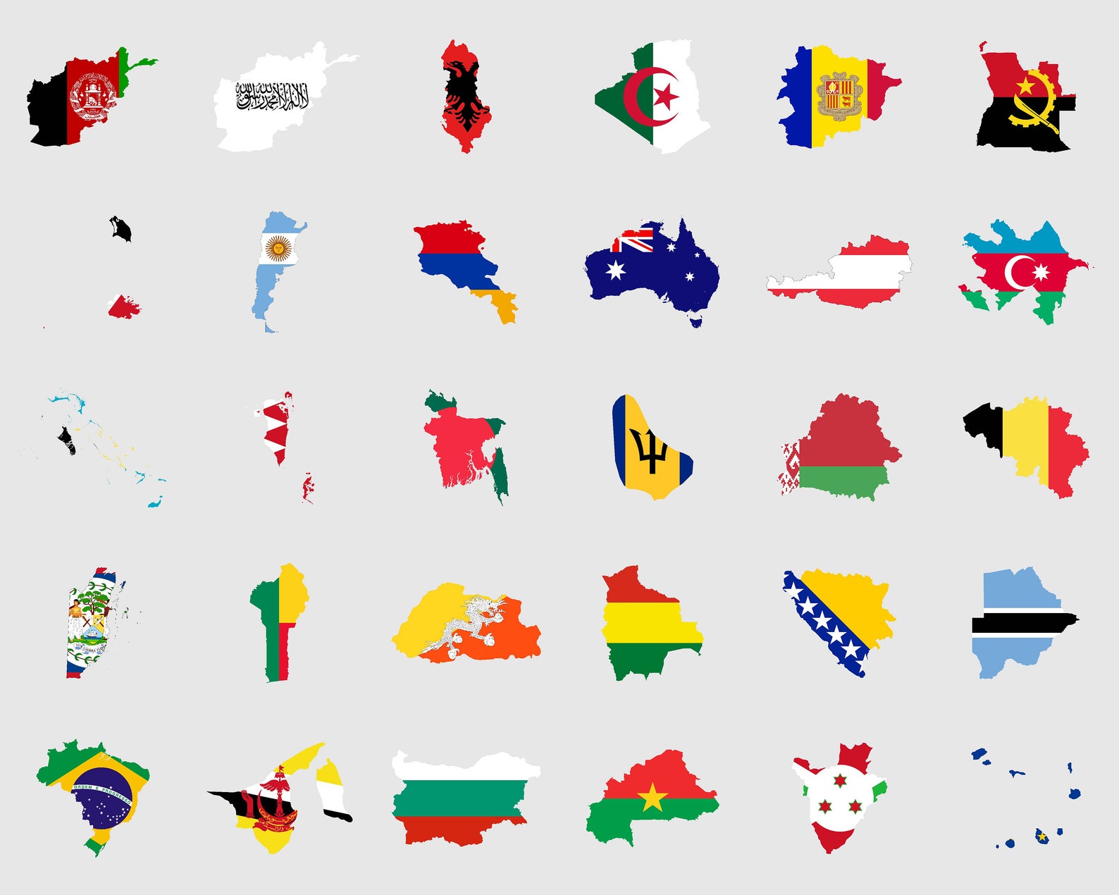 Individual World Countries Map Flags SVG, Nation National Country ...