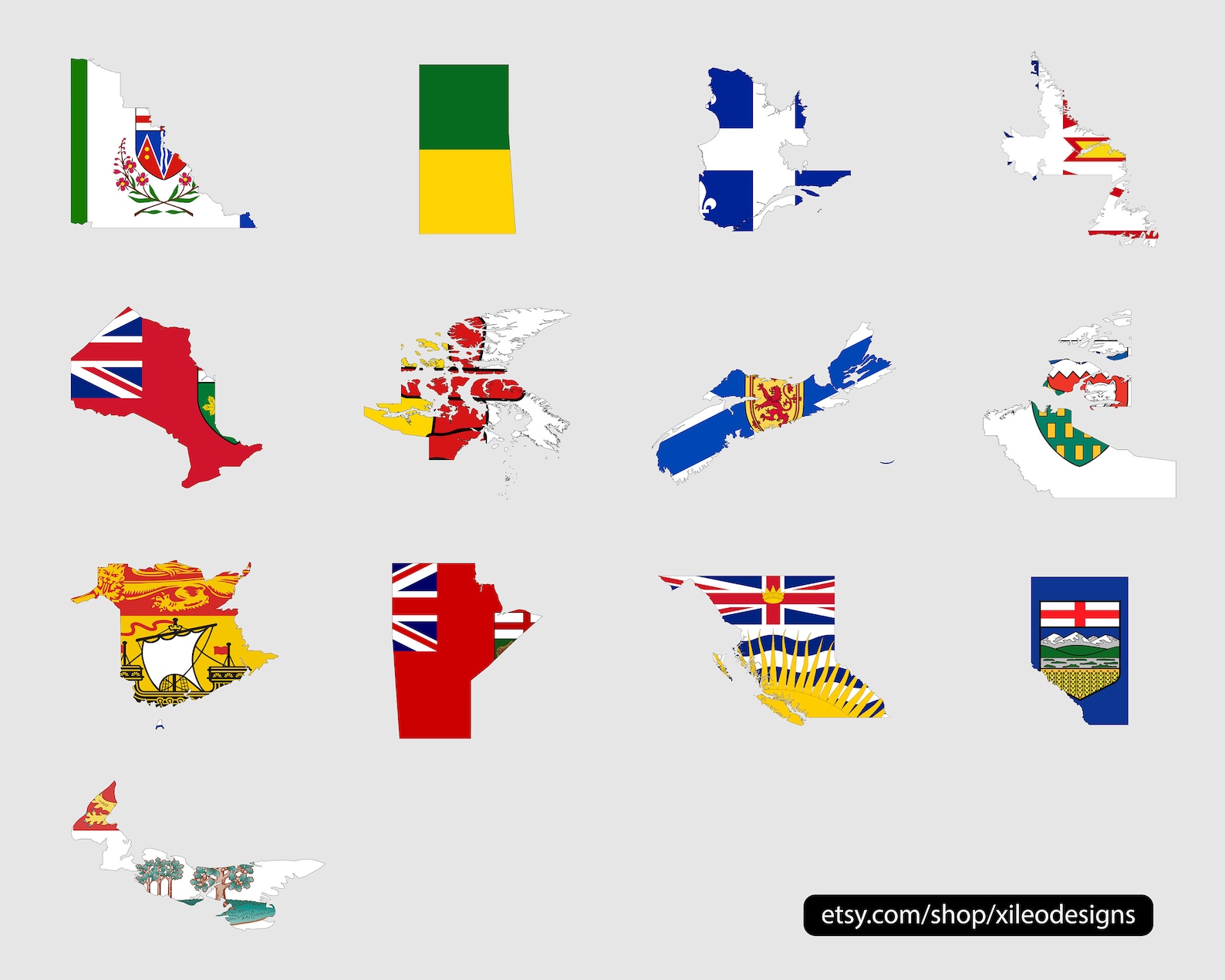 Canada Province Flag Map SVG Bundle - Canadian Territory Provinces ...