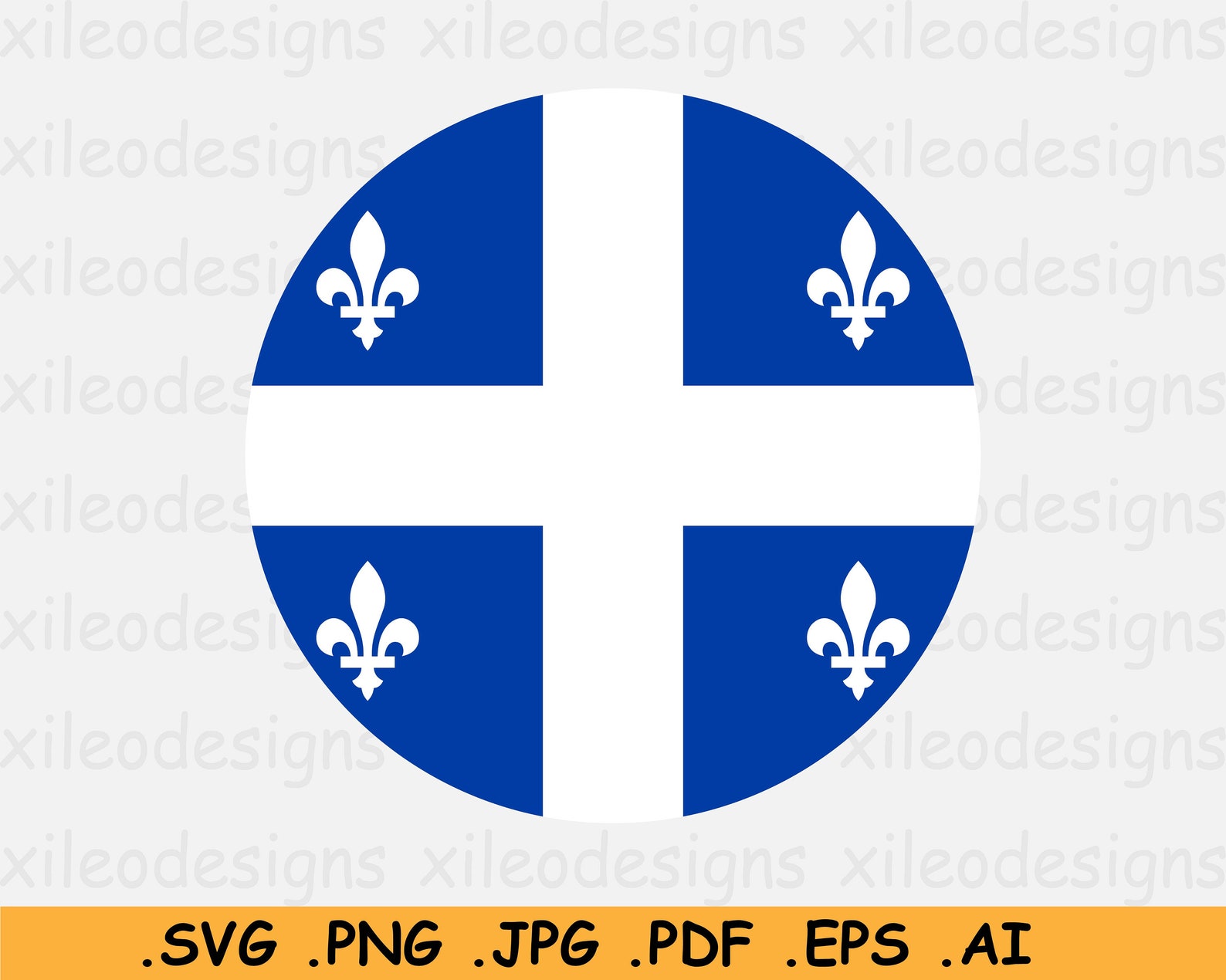Quebec SVG Round Flag SVG Canada Province Circular Circle | Etsy