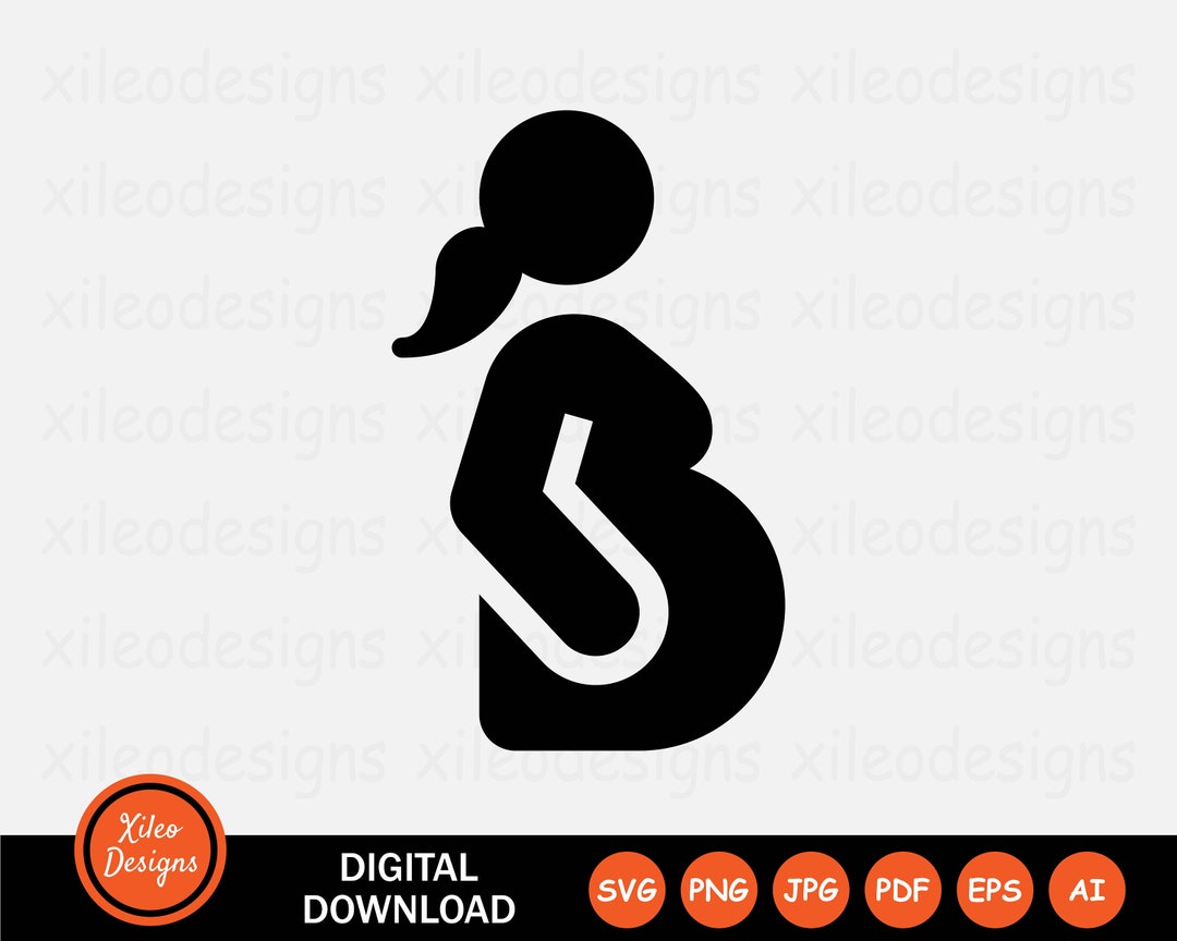 Pregnant Woman Icon SVG - Pregnancy Mother Maternity Expecting Birth ...