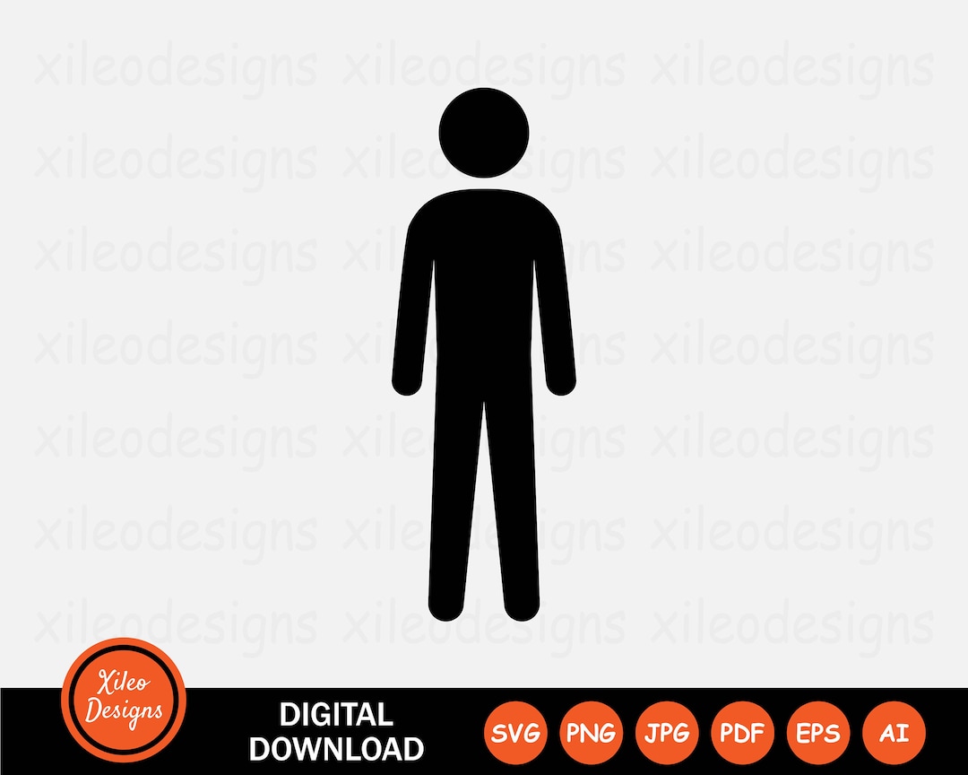 Stickman Icon SVG Stick Figure Man Men Person Male Bathroom Sign Symbol ...