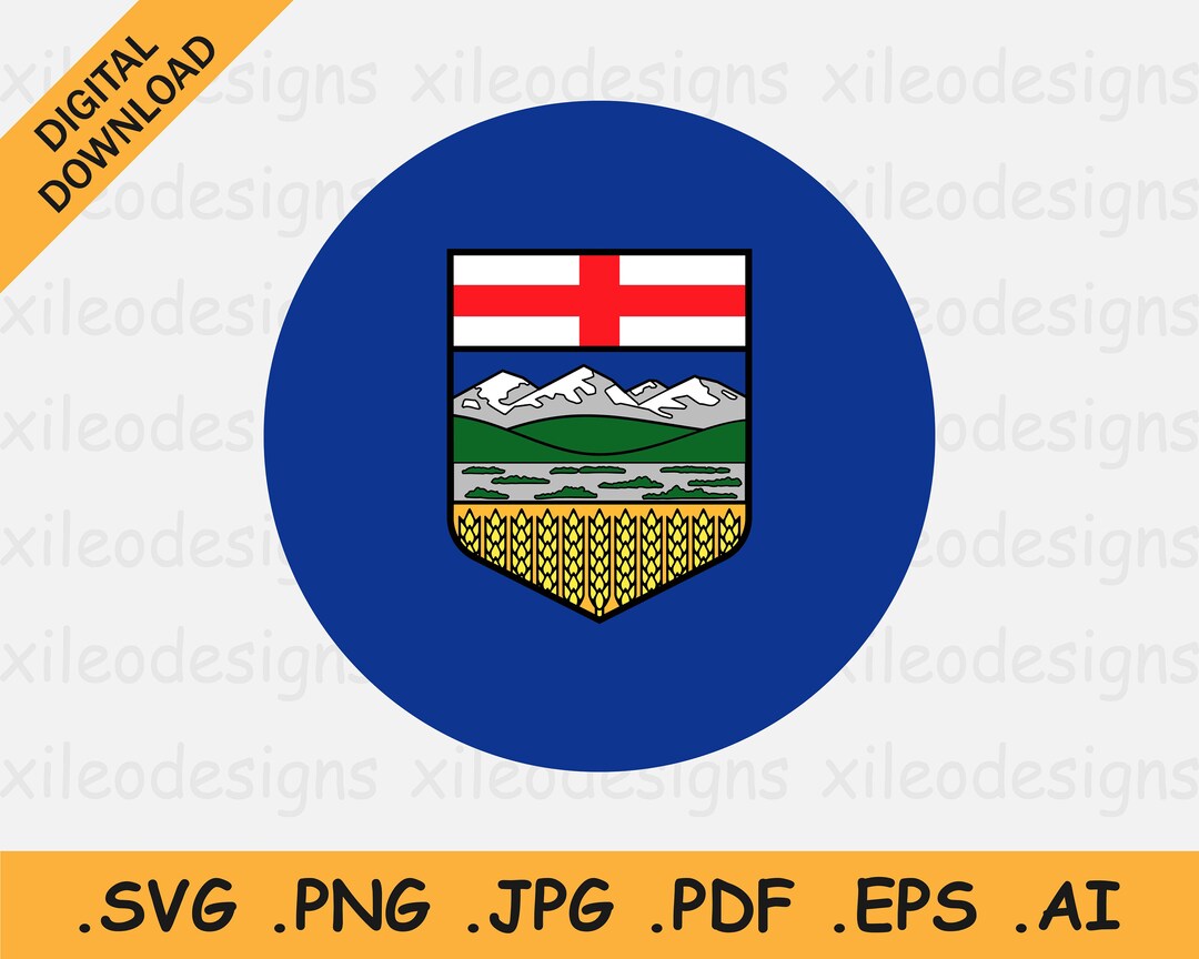Alberta SVG, AB Round Flag SVG, Canada Province Circular Circle Banner ...