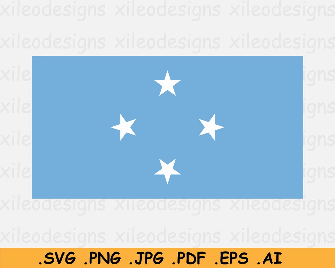 Micronesia Flag SVG, Micronesian National Nation Country Banner, Cricut ...
