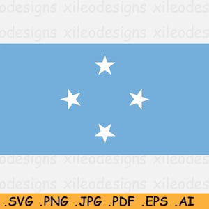 Micronesia Flag SVG, Micronesian National Nation Country Banner, Cricut ...