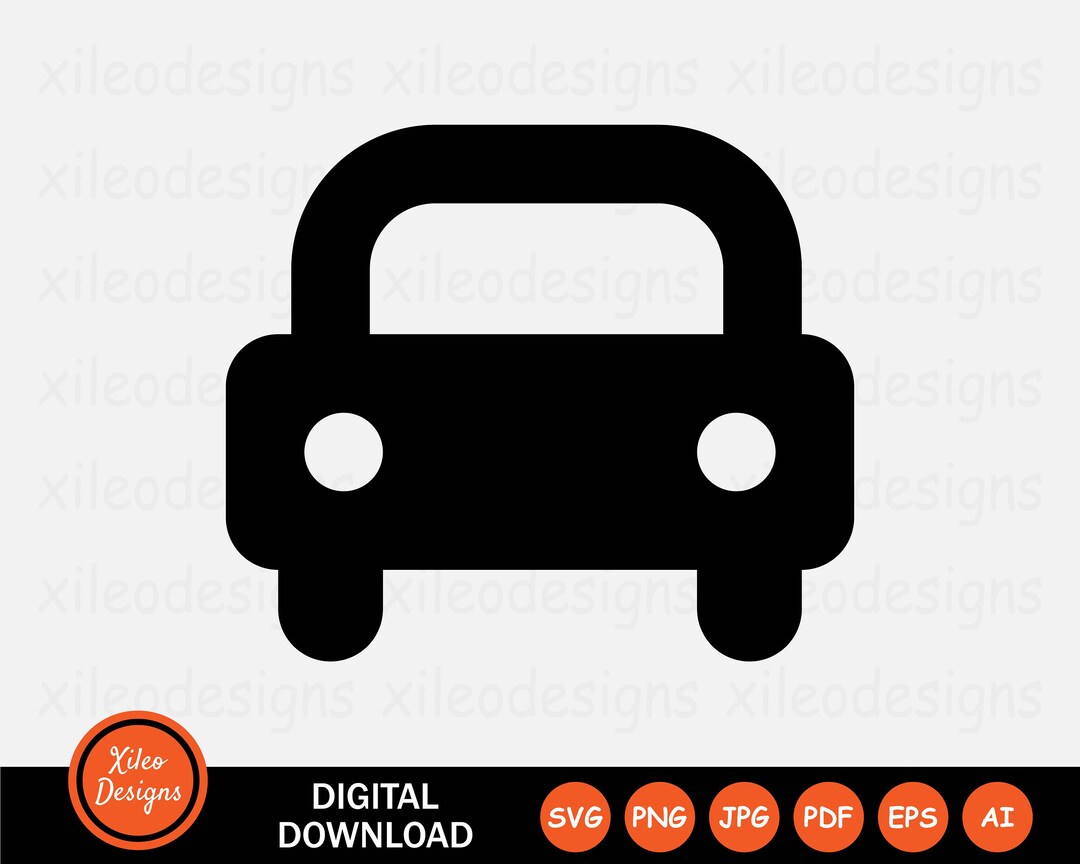 Car Front View Icon SVG Transport Vehicle Head on Taxi Digital Download ...