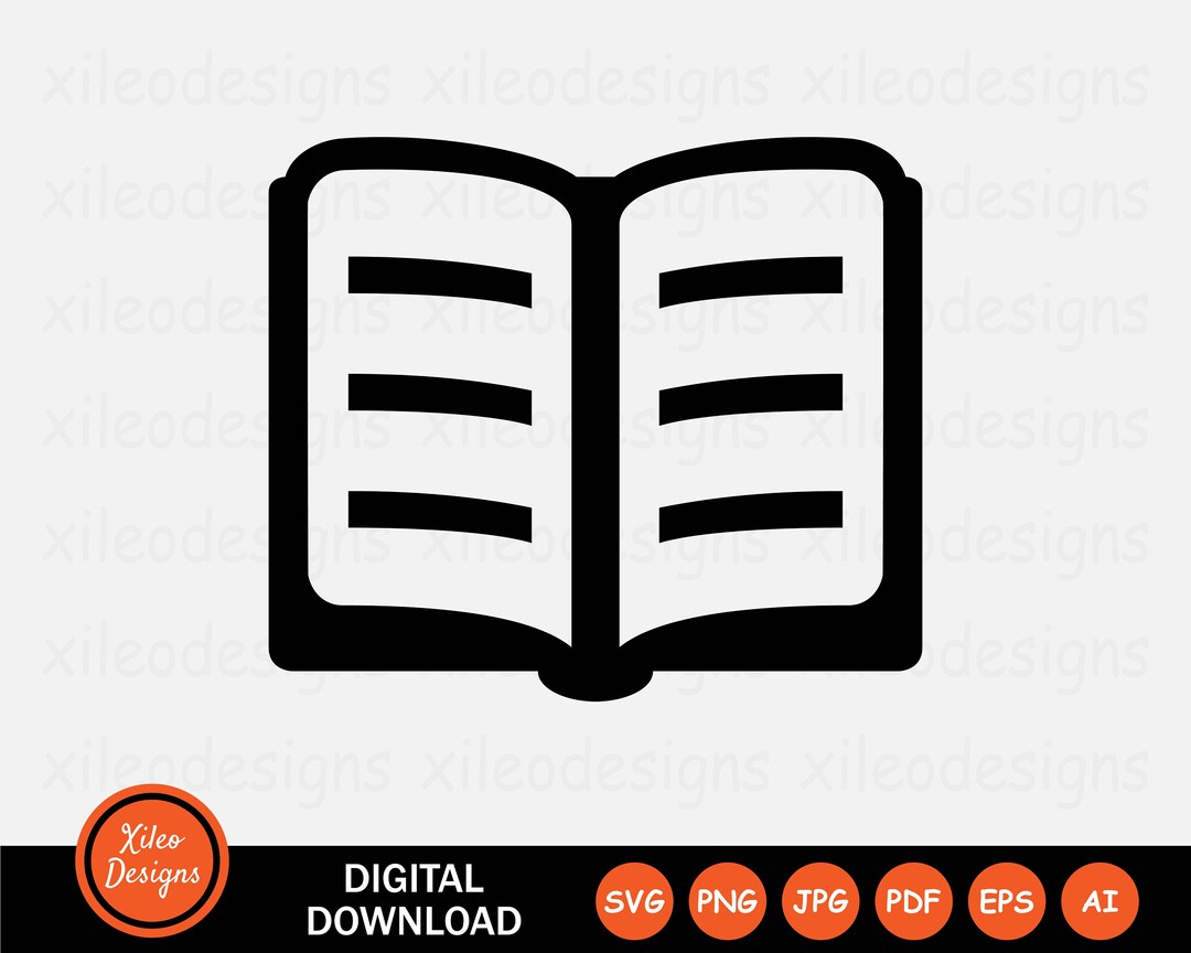 Open Book Icon SVG Booklet Novel Education Textbook Sign Symbol Graphic ...