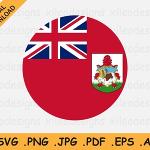 Bermuda Round Flag SVG - Bermudian British Overseas Territory Circular ...