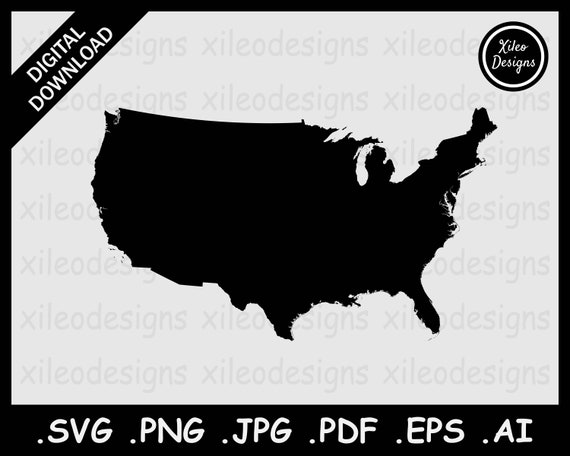 United States Map SVG US USA America National Country - Etsy