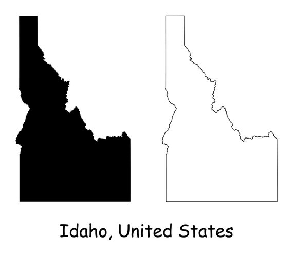 Idaho Map SVG ID USA United States of America us Black and | Etsy