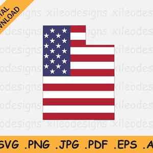 Utah Map US Flag Svg - UT USA on American Flag, America State Banner ...