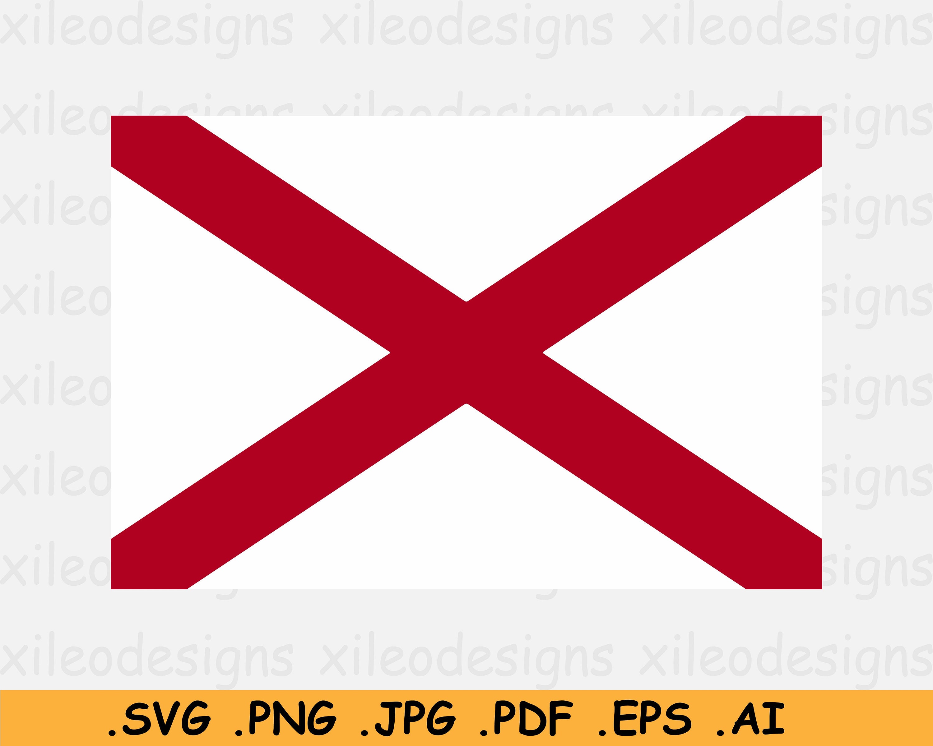 Alabama Flag SVG - AL USA U.S Banner, Svg Cricut Cut File, American ...