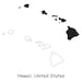 Hawaii Map SVG - HI USA United States of America Us, Black and White ...