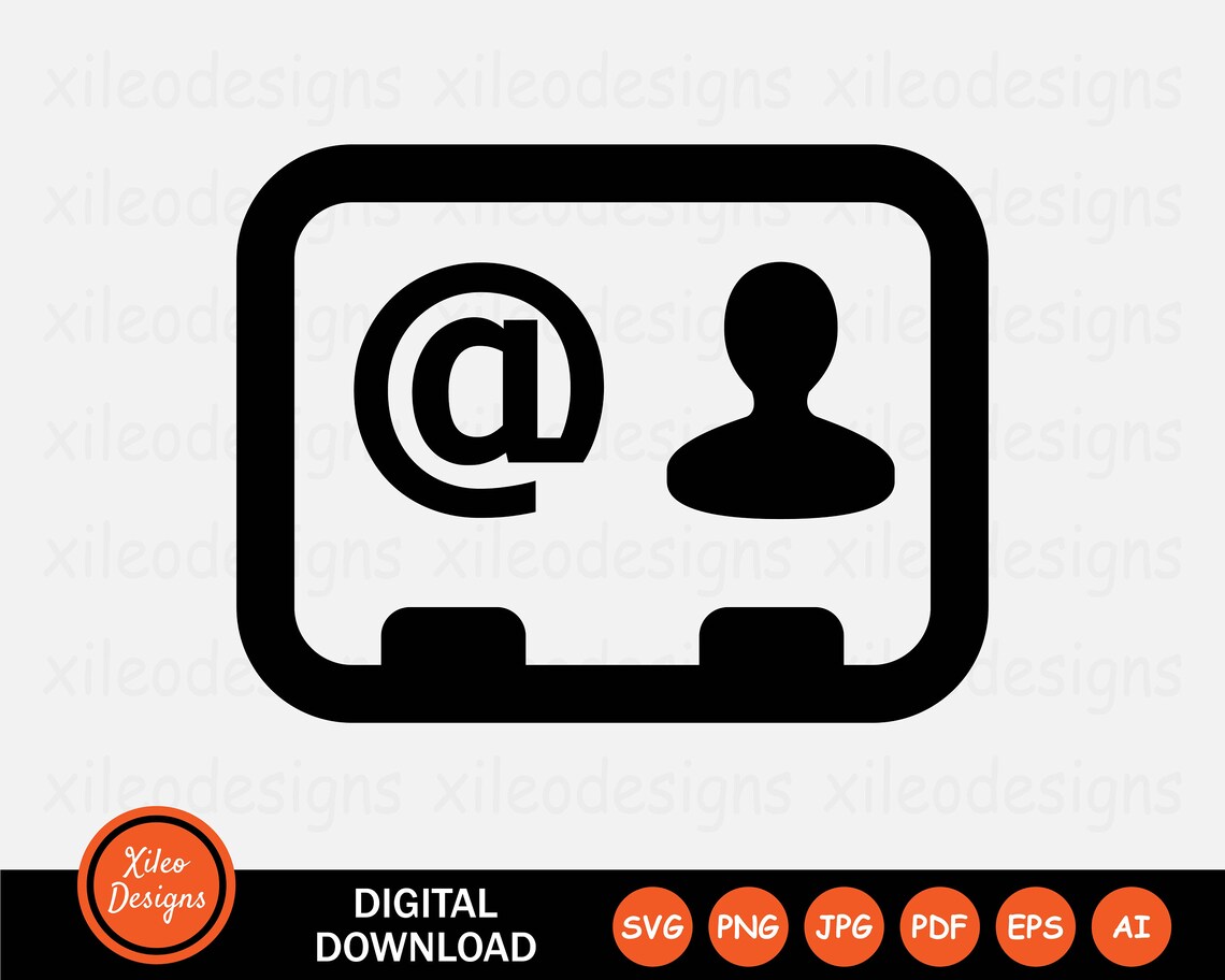 Contact Card Icon SVG Person Worker Badge ID Pass Tag Png Jpg Eps Ai ...