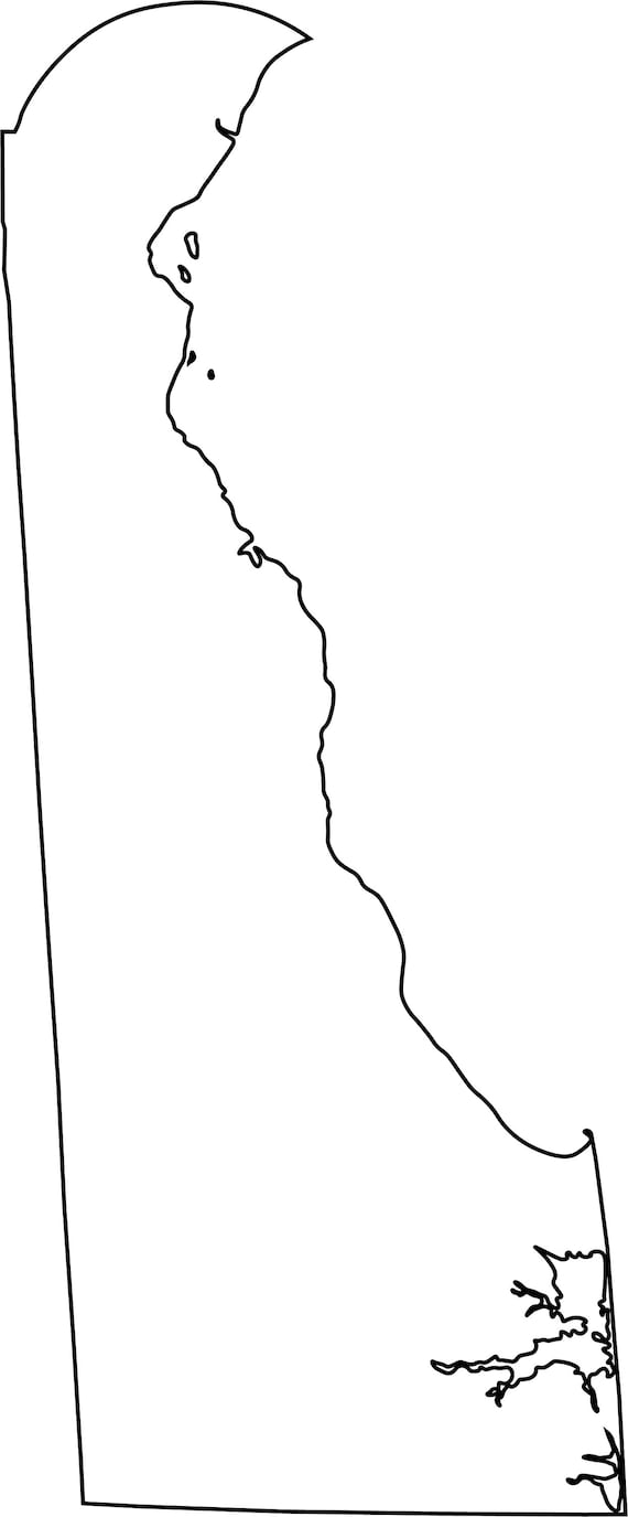 Black And White Delaware Colony Map