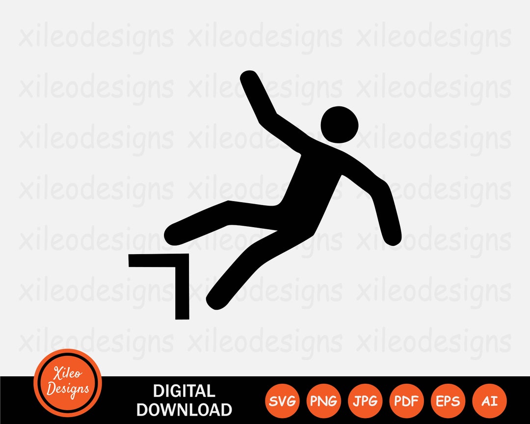 Fall Backwards Icon SVG - Person Falling Back Slip Accident Danger ...