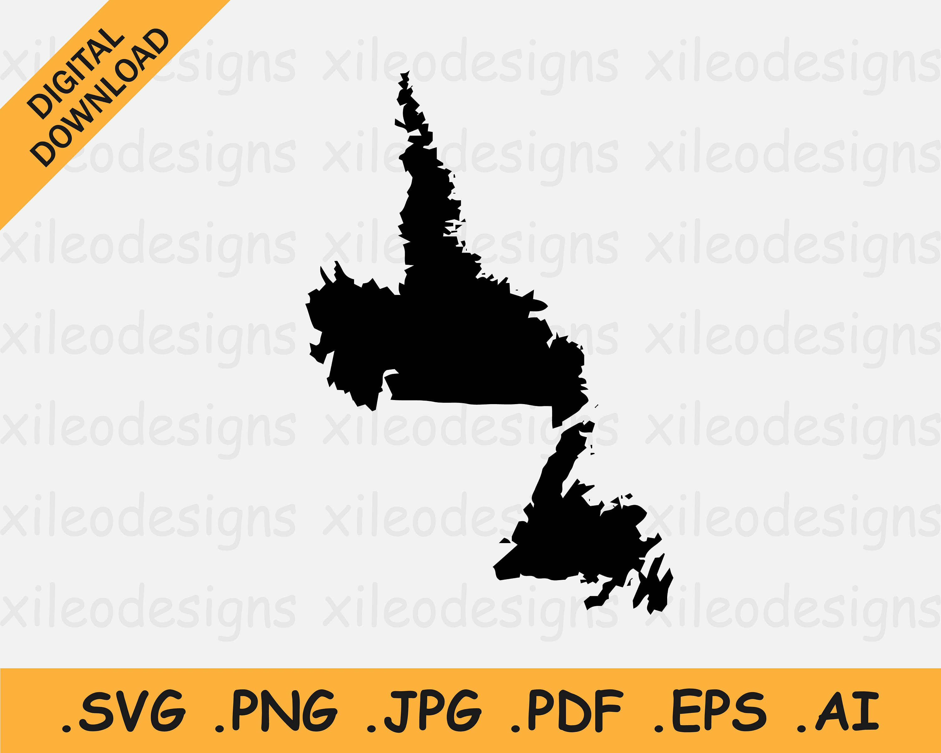 Newfoundland and Labrador Canada Map SVG Canadian Province | Etsy Canada