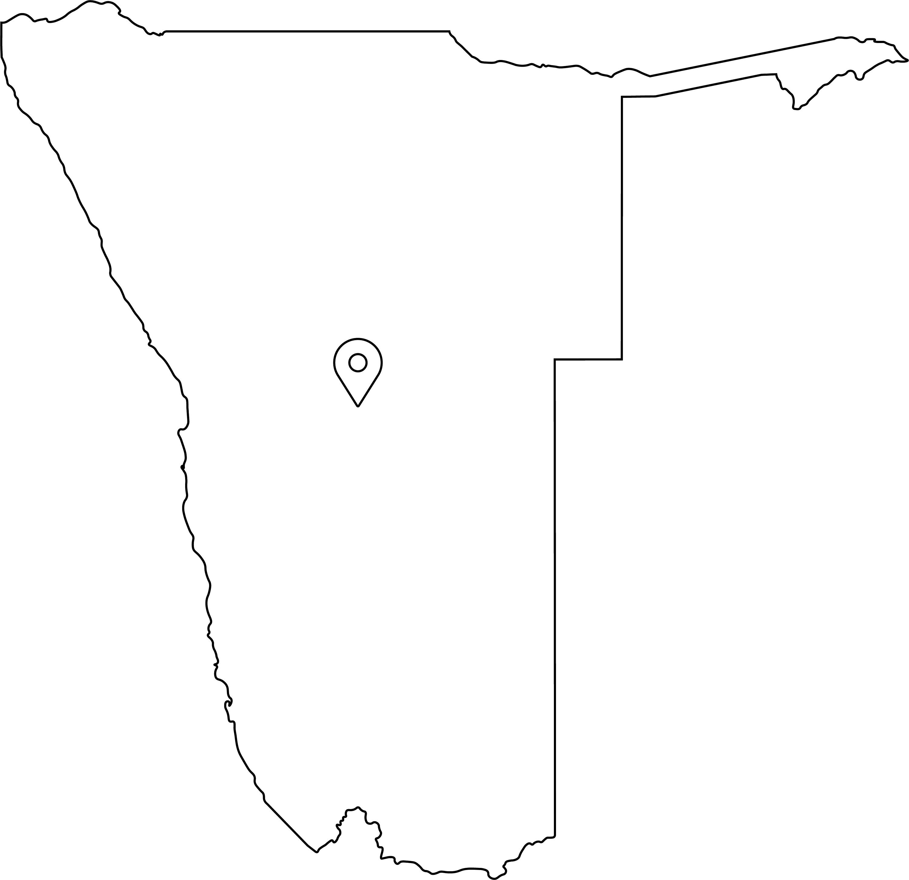 Windhoek Namibia Map Capital City Country Location Pin Black White ...