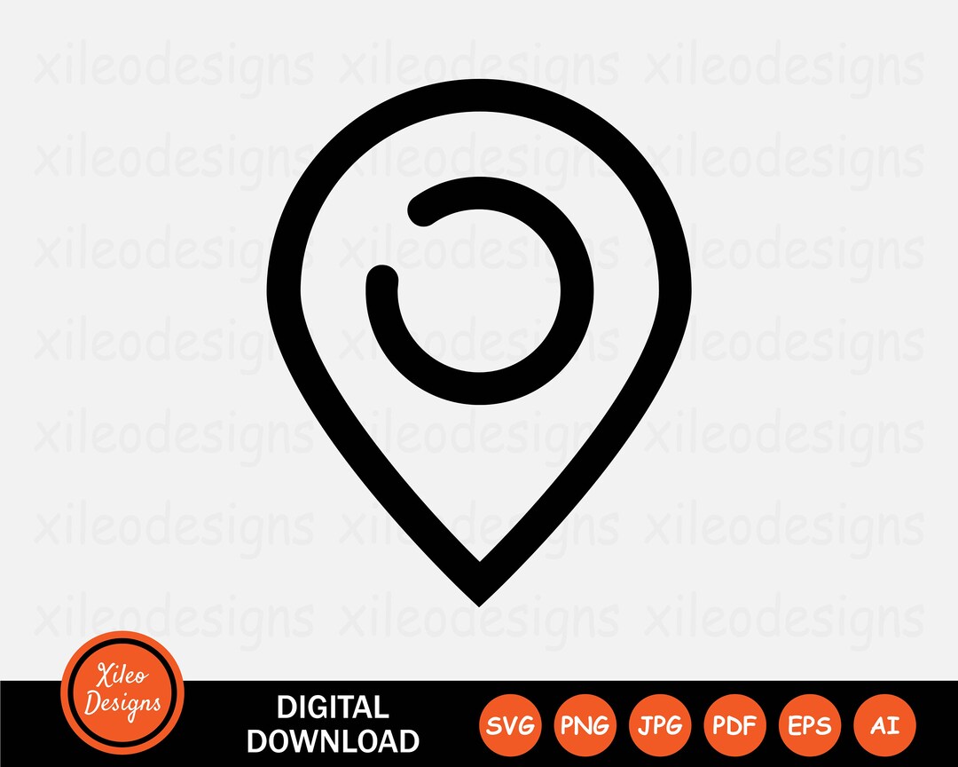 Location Pin Line Icon SVG GPS Navigation Position Mark Digital ...