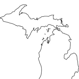 Michigan Map SVG, MI USA United States of America Us, Black and White ...