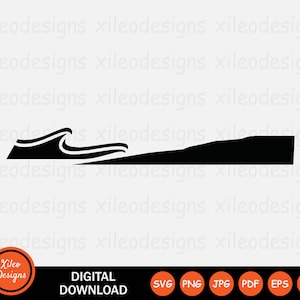 Beach Icon SVG Waves High Low Tide Land Water Sea Ocean Tidal Waves ...