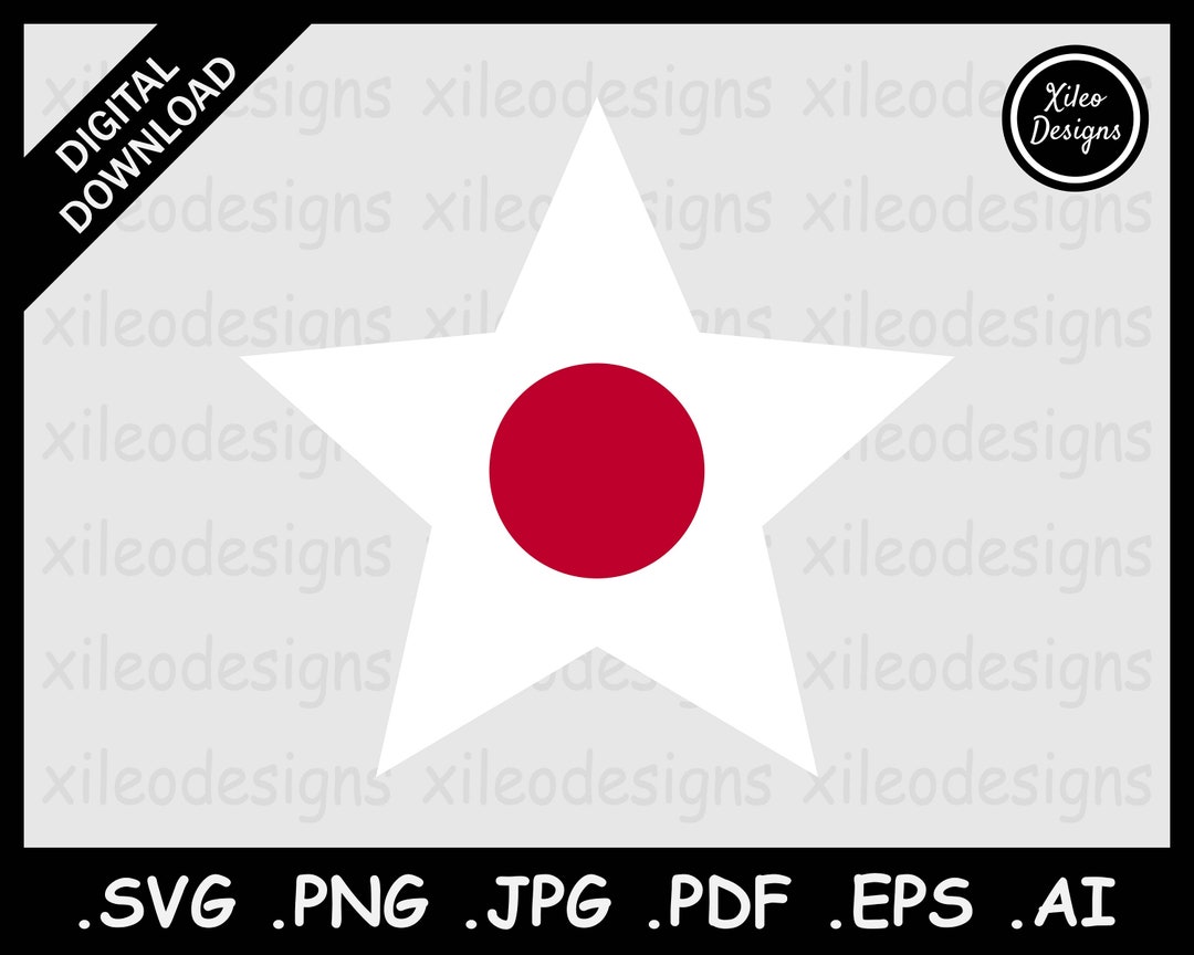 Japan Star Flag SVG Japanese Star Shape Flag Country Nation - Etsy