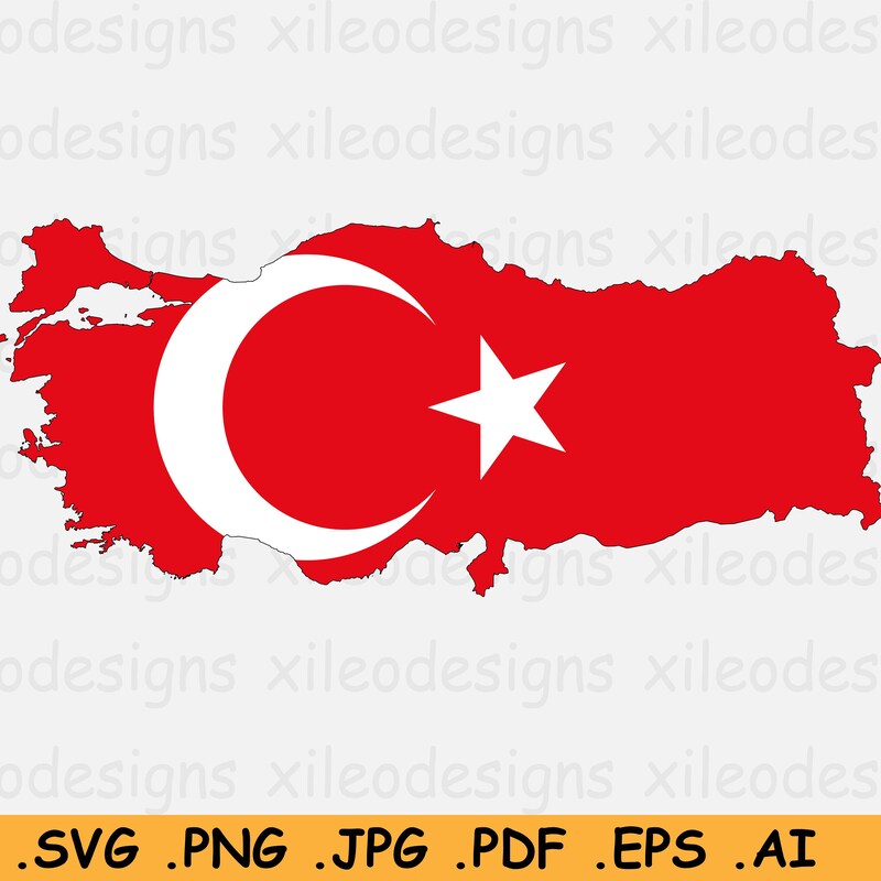 Turkey Map Flag Art - Etsy