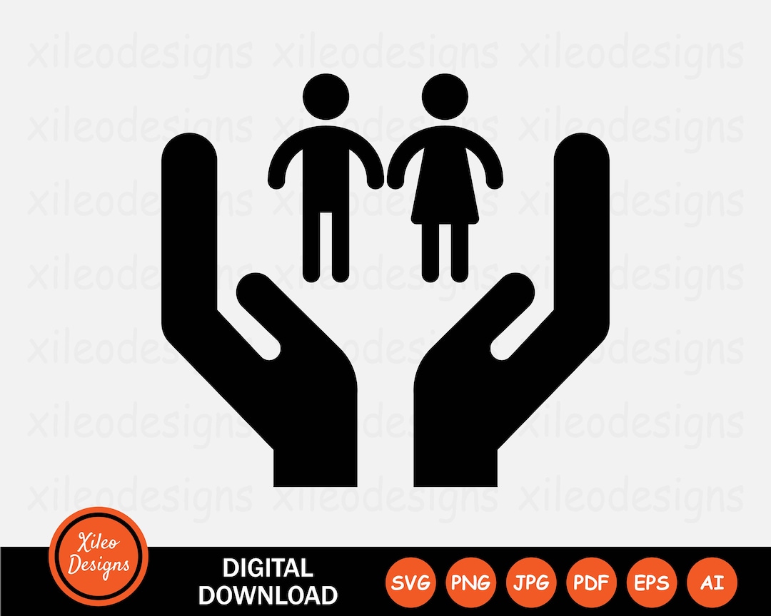 Child Protection Icon SVG Children Welfare Family Care Digital Download ...